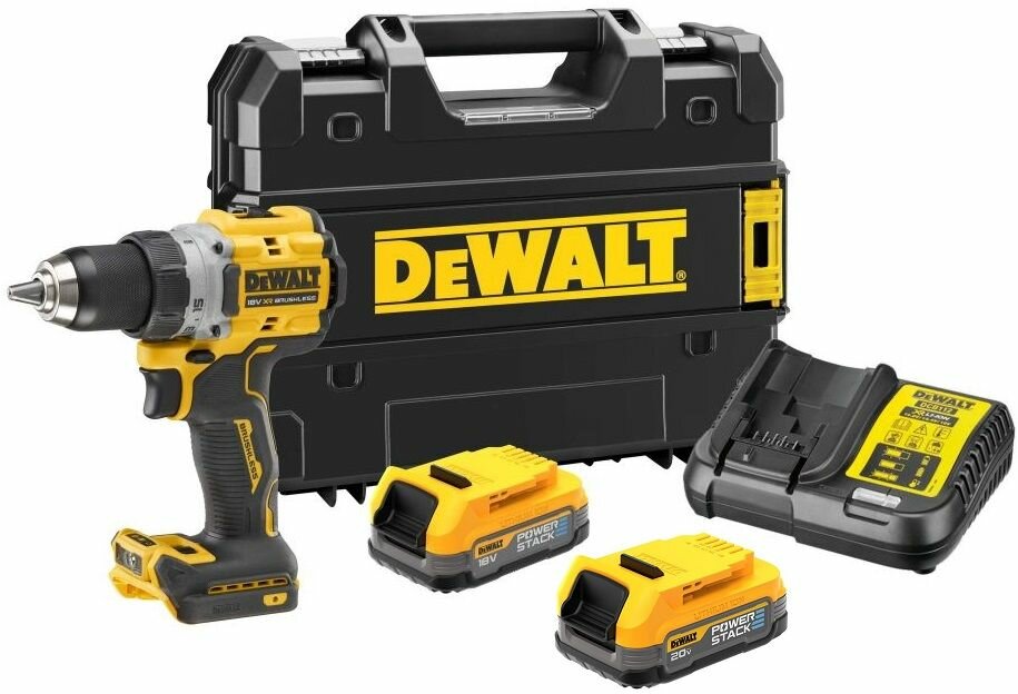 Аккумуляторная дрель-шуруповёрт 90Нм PowerStack DEWALT DCD800E2T