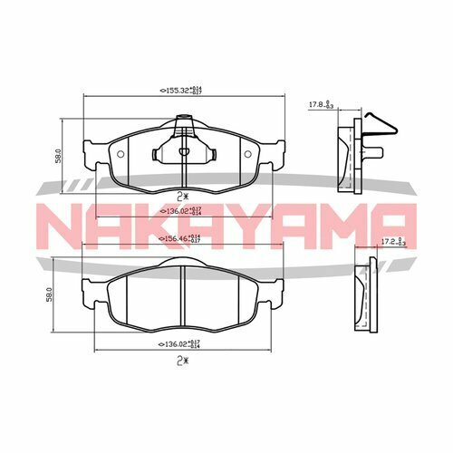 Колодки тормозные дисковые Nakayama hp8001ny
