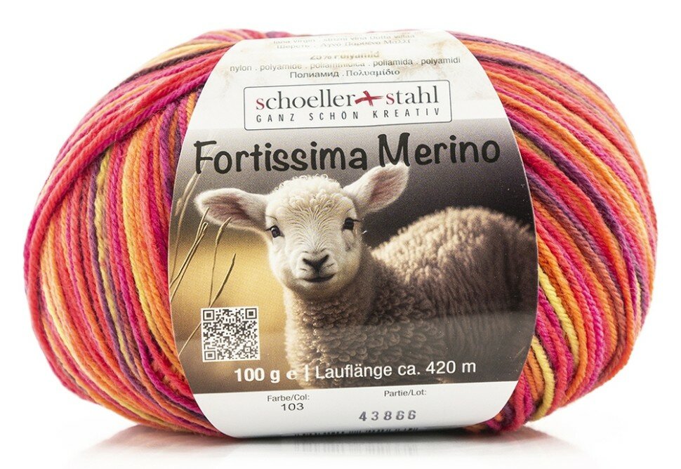 Пряжа Austermann 93042 Fortissima Merino 4-fach 100 г 420 м #0103