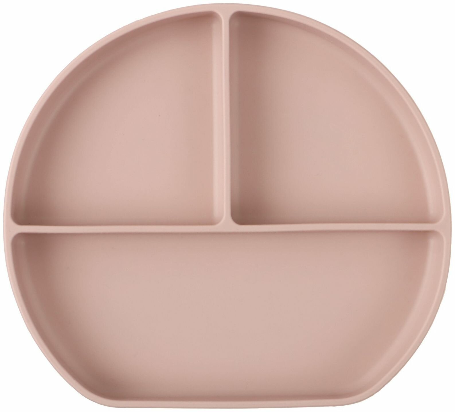 Детская тарелка для кормления на 3 секции, силиконовая посуда для первого прикорма малышей, цвет розовый