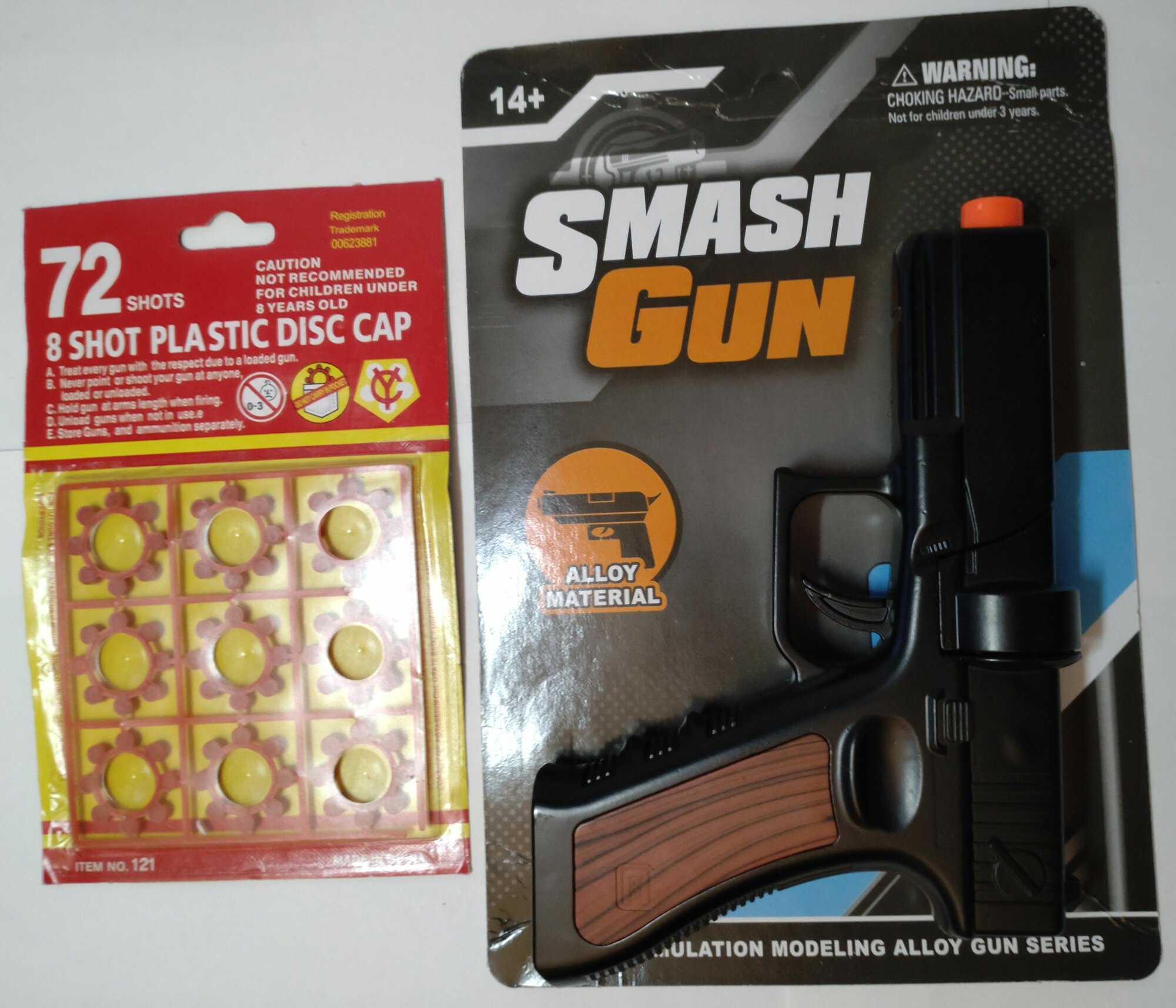 Металлический пистолет под пистоны Smash Gun , пачка патронов в подарок ( 72 выстрела )