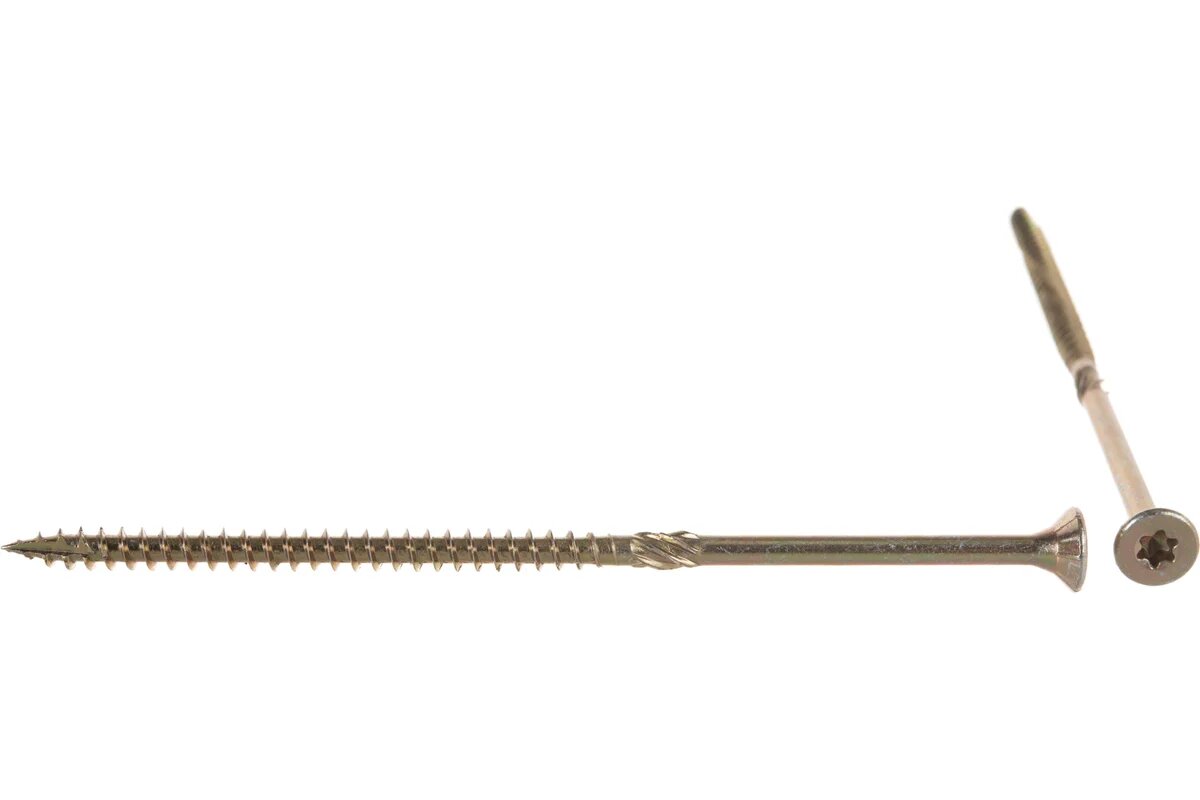 Rusconnect CS 05120 шуруп по дереву потай 5×120 мм, 100 шт, желтый цинк для древесины