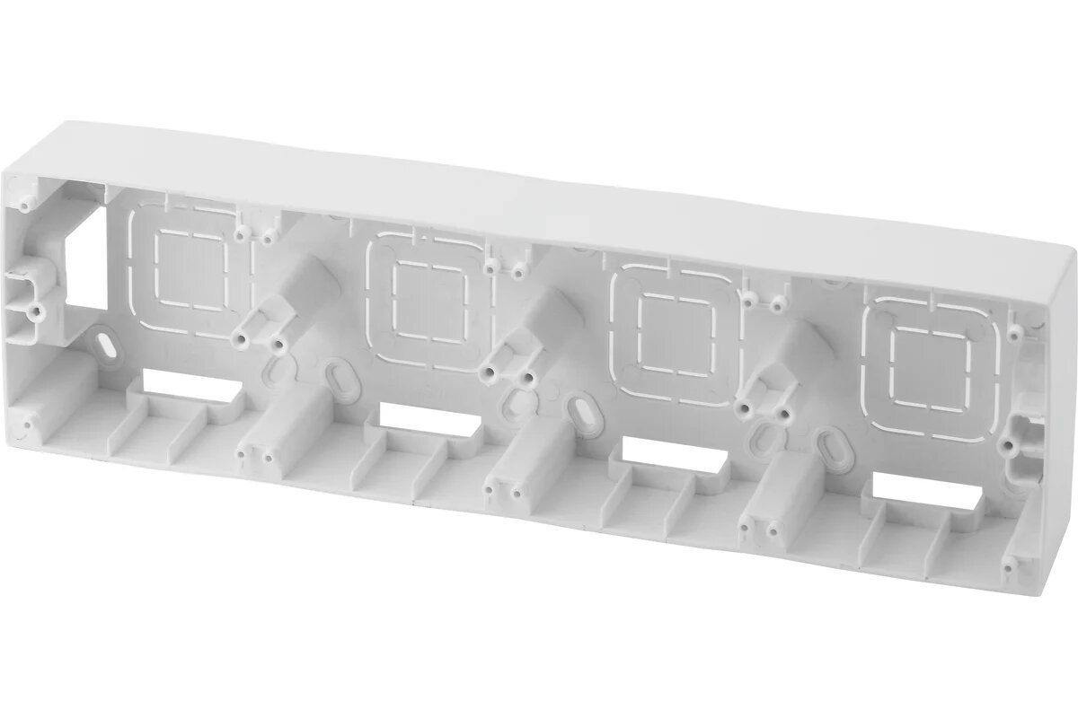 ЭРА 12610401 Коробка наклад. монтажа 4 поста, 2, белый Б0043190