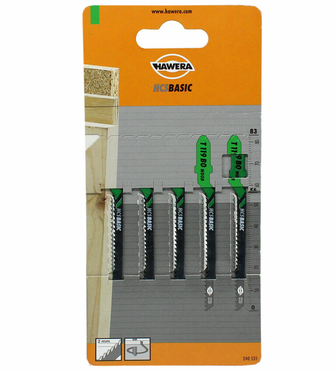 Пилка лобзиковая T 119 во (5 шт; HCS) HAWERA F00Y240531