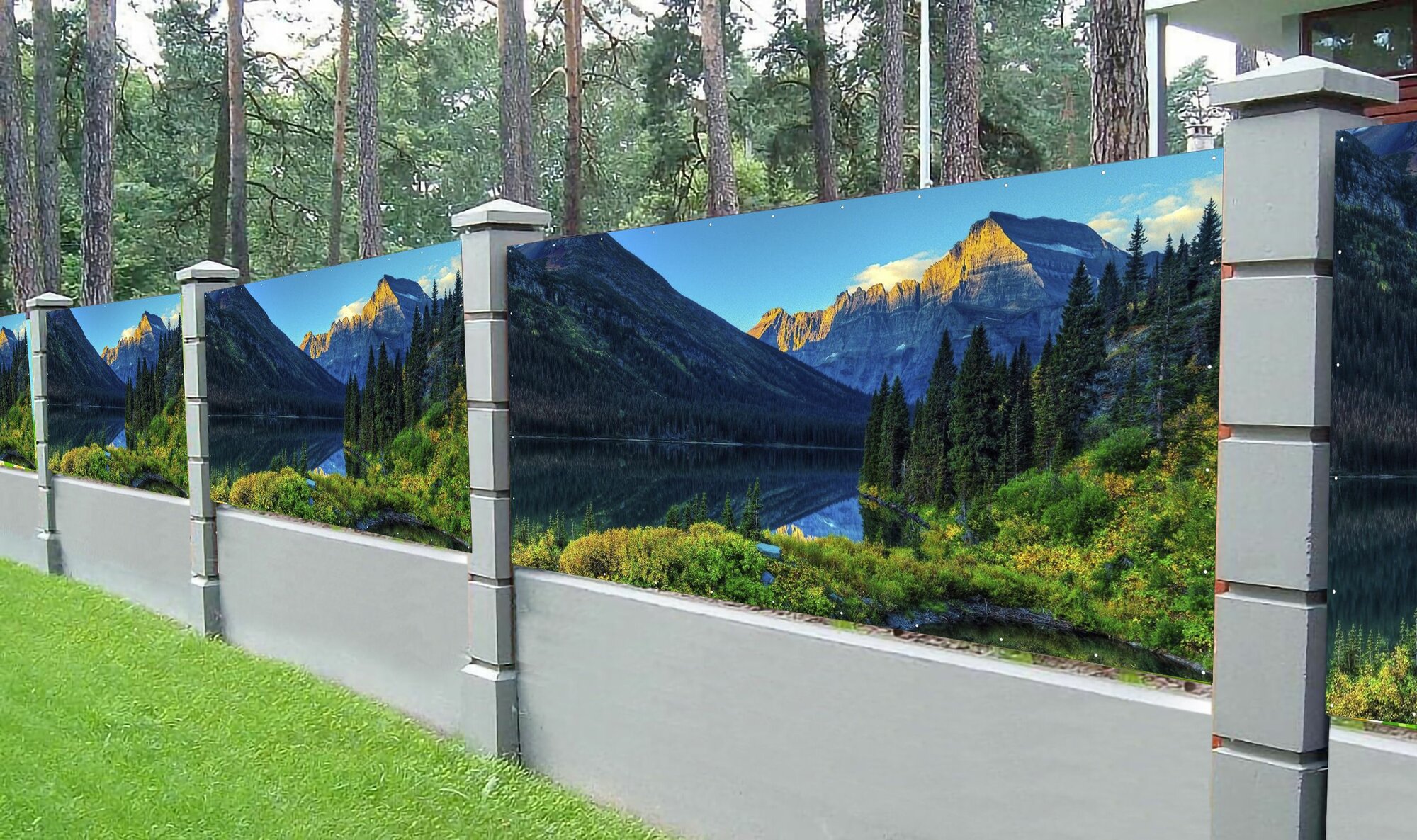 Фотосетка для забора, фасада Фотофасад с люверсами 3 х 1,5 м