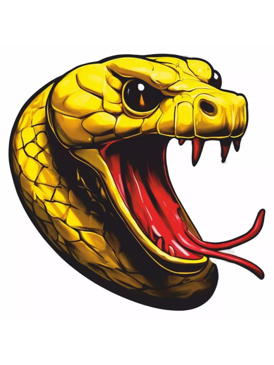 Наклейка "Голова змеи", 100х100мм, вид 1, Арт рэйсинг