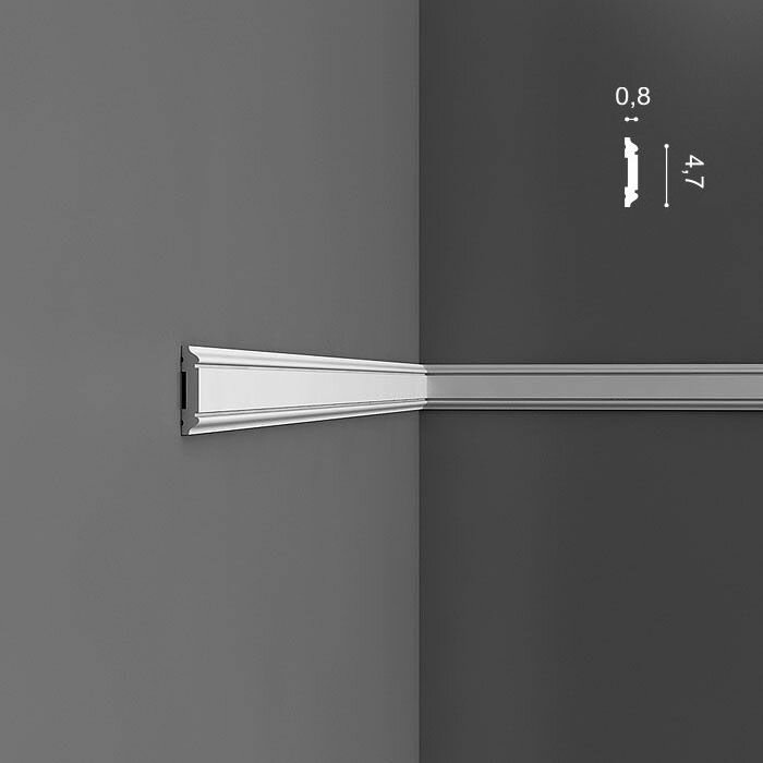 Молдинг Гладкий Orac Decor PX144 Д200хШ0.8хВ4.7 см Лепнина из Дюрополимера / Орак Декор.