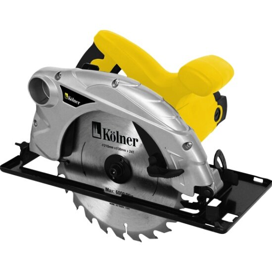 Kolner Пила дисковая 210мм, 2000Вт, KCS 210/2000, диск 210х30мм, 4600об/мин, глубина 73,5/52мм (90рг/45гр), плавный пуск (диск, ключ, парал. упор)