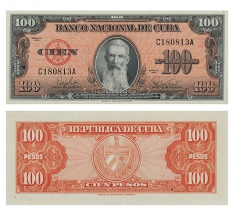 100 песо 1959 Куба, сувенирная копия, банкноты и купюры редкие коллекционные