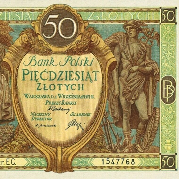 50 злотых 1929 года Польша, сувенирная копия, банкноты и купюры редкие коллекционные