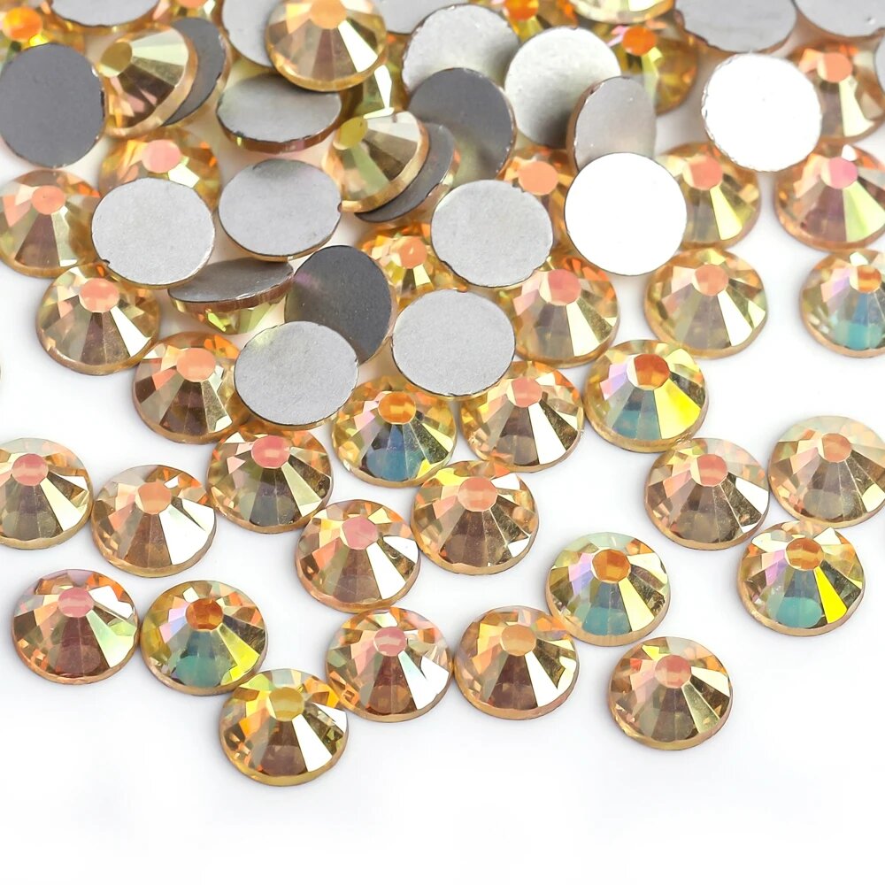 Стеклянные стразы без горячей фиксации Стразы VC Crystal Nail Art SS3-SS10 SS20-1440pcs, 80Sunshine