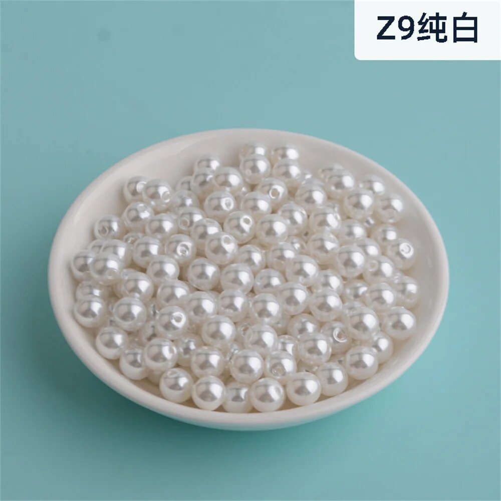 Искусственные акриловые бусины белые/жемчужные 3-12 мм Белый, 3mm 1000pcs, Pure white