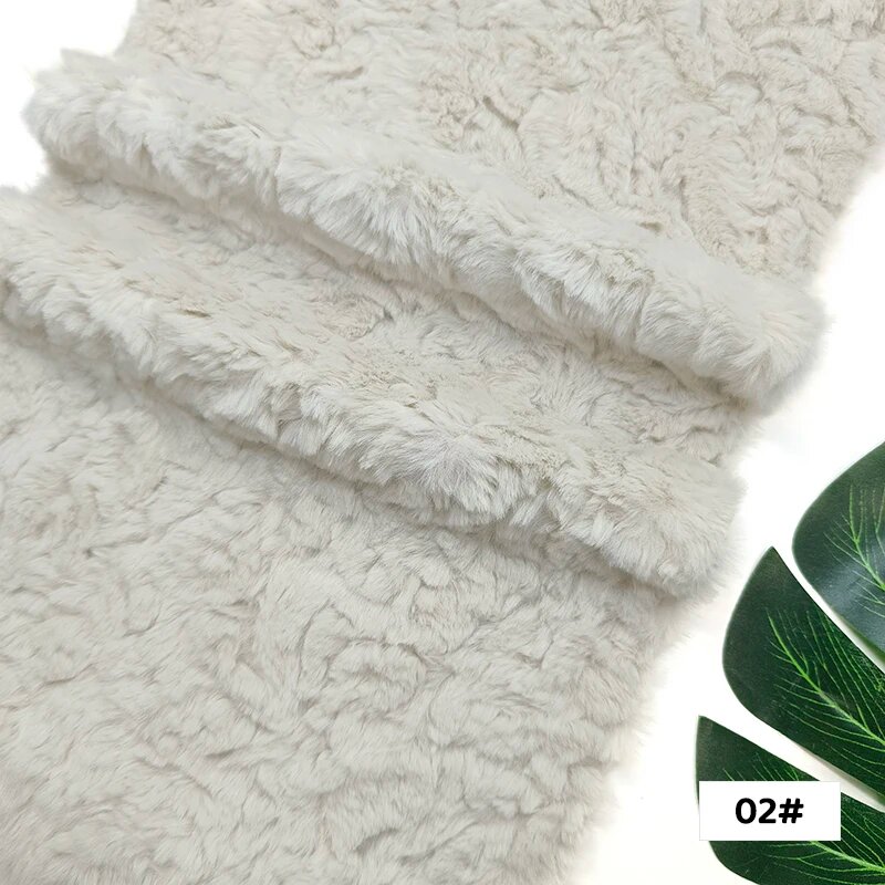 SEWBATO Мягкая плюшевая ткань с имитацией меха кролика Белый, 2