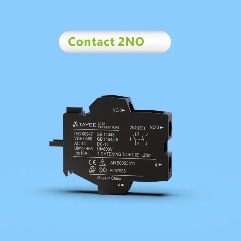 Контакты кнопки переключателя LA42 TAYEE 2NO