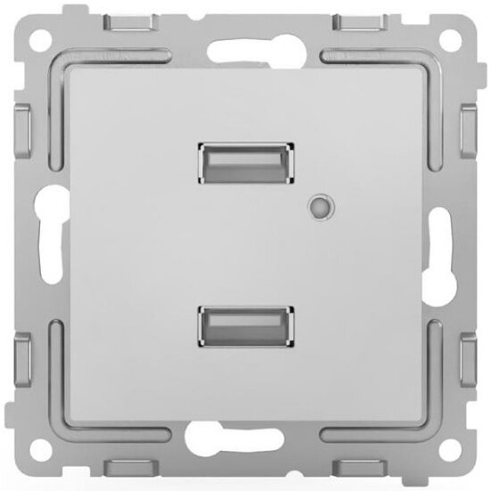 Розетка Tokov Electric ТOKOV ELECTRIC2-м USB СП Pixel тип A+A 5В 1х2.1А 2х1.05А механизм алюм, TKE-PX-2USB-C03