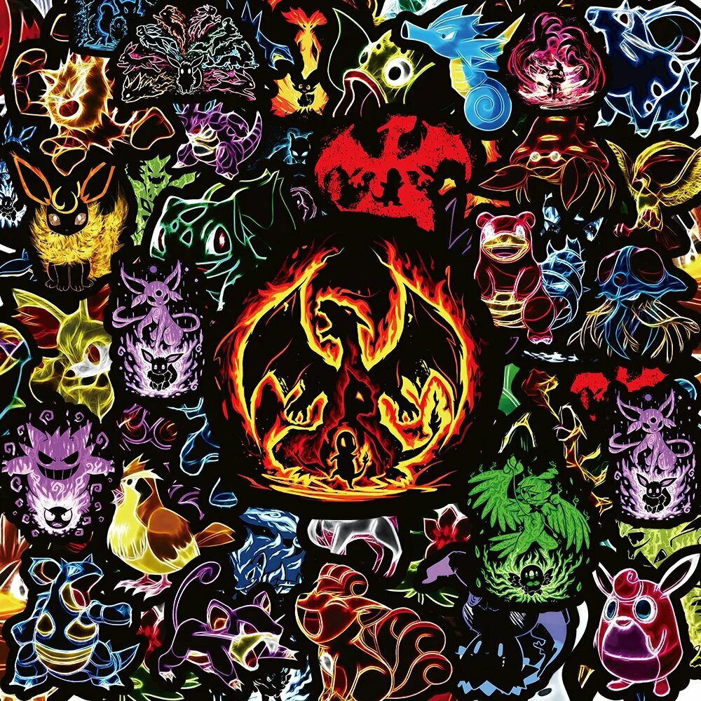 Неоновые наклейки с Покемоном Пикачу TAKARA TOMY 30pcs