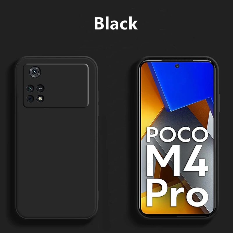 Чехол для Poco M4 Pro 4G, чехол для Xiaomi Poco M3 M4 Pro, Оригинальный чехол черный, Poco M4 Pro 5G
