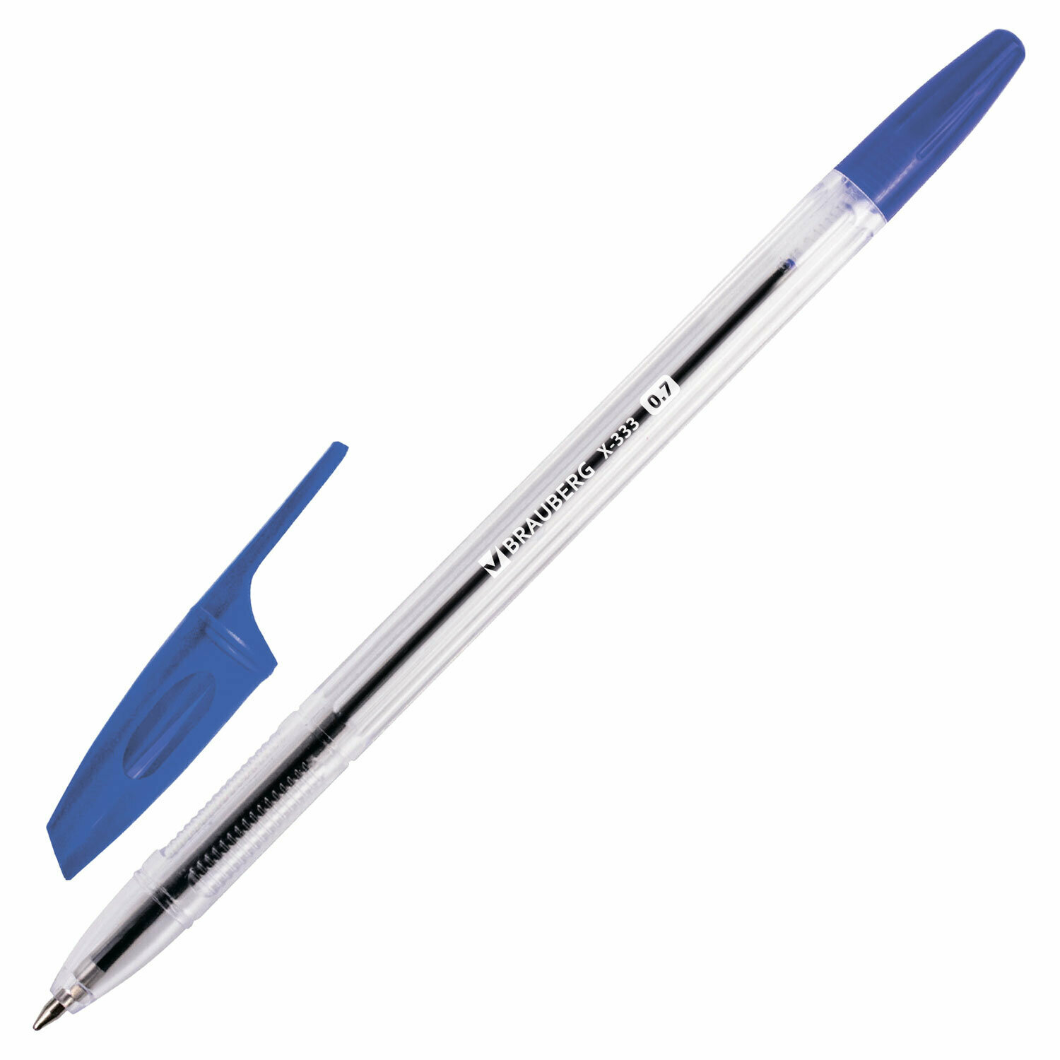 Упаковка 24 шт. Ручки шариковые BRAUBERG "X-333", синие, набор 4 шт, узел 0,7 мм, линия 0,35 мм, 144253