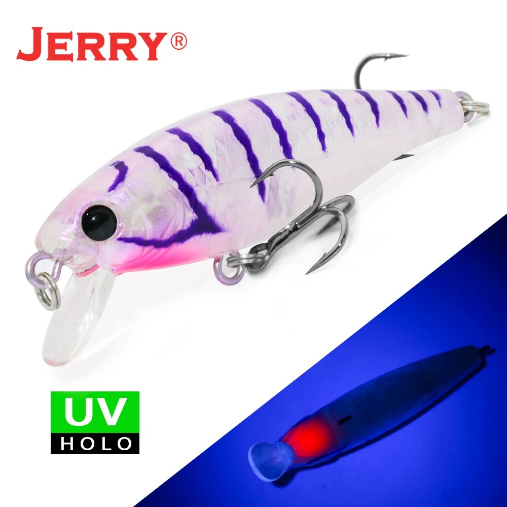 Jerry Elegance медленно тонущий воблер 5см 4см Сиреневый, 40mm Treble Hook, P004-1