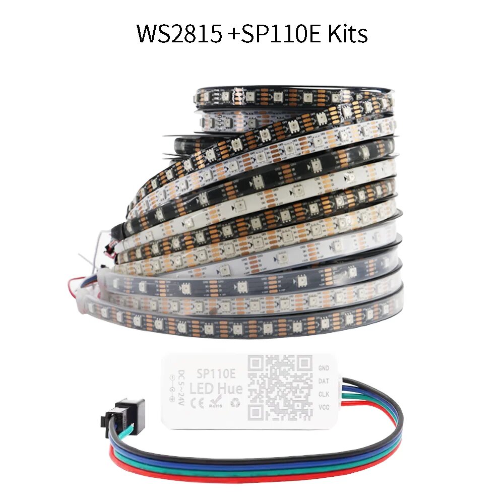 Xnbada RGBIC светодиодная лента WS2815 с Bluetooth WS2815 Strip Kits, Black PCB, 5M 60 IP65