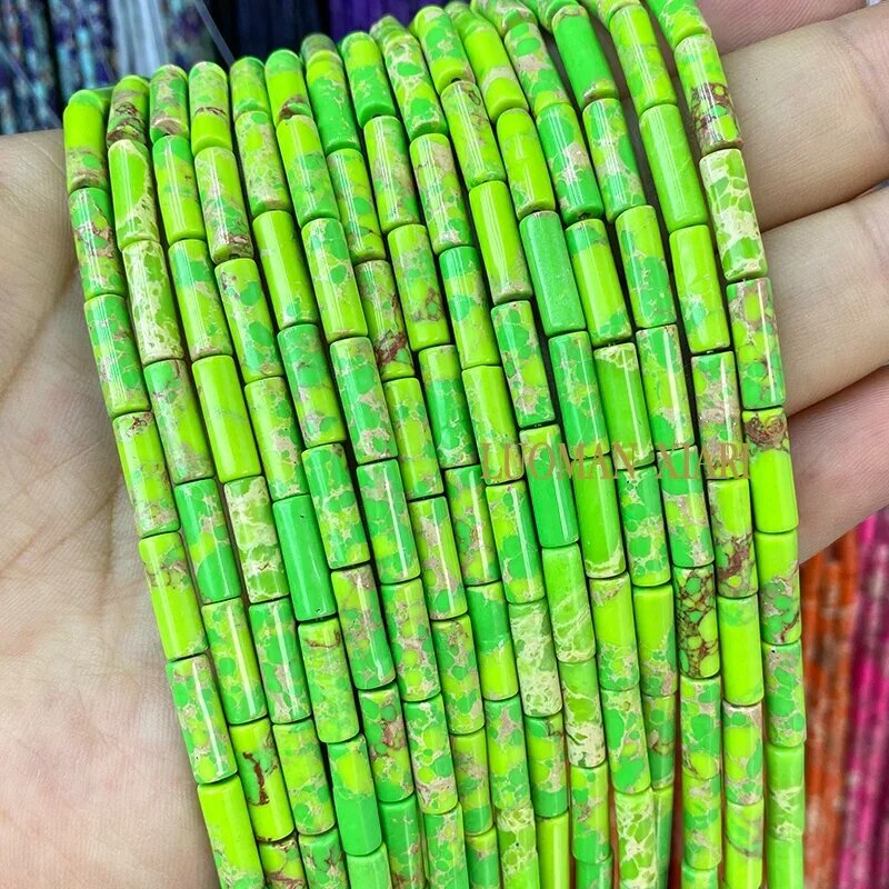 Бусины из натурального камня Амазонит Лабрадорит Говлит Зеленый, 4x13mm 27-28pcs, green imperial