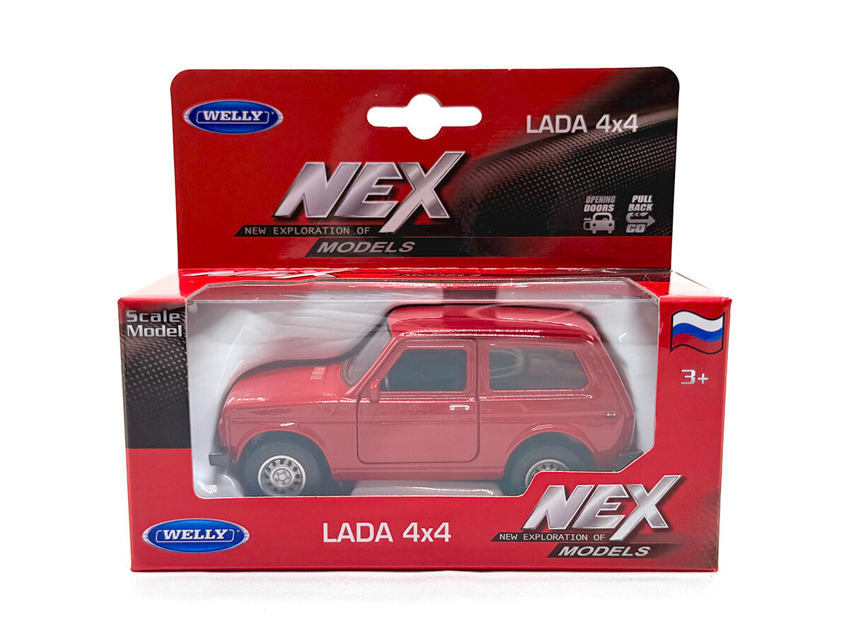 Машинка Welly LADA Niva, красный, 1:38, арт.42386W, коллекционая