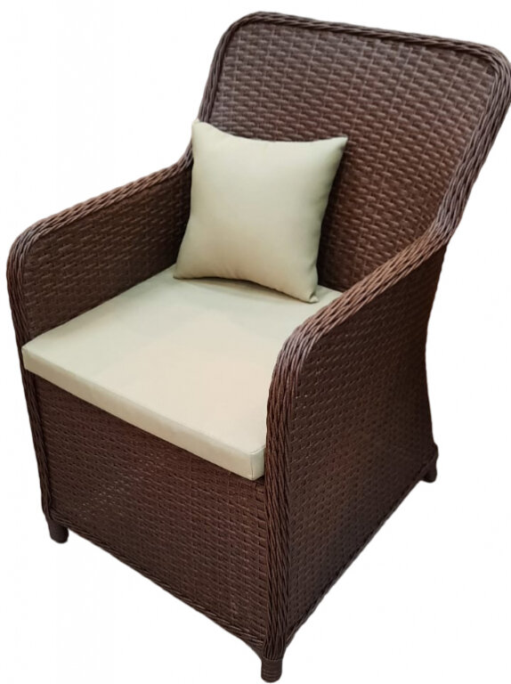 Кресло Barcelona Tagliamento коричневый, ткань, металл, дерево, мягкое сиденье, с подлокотниками