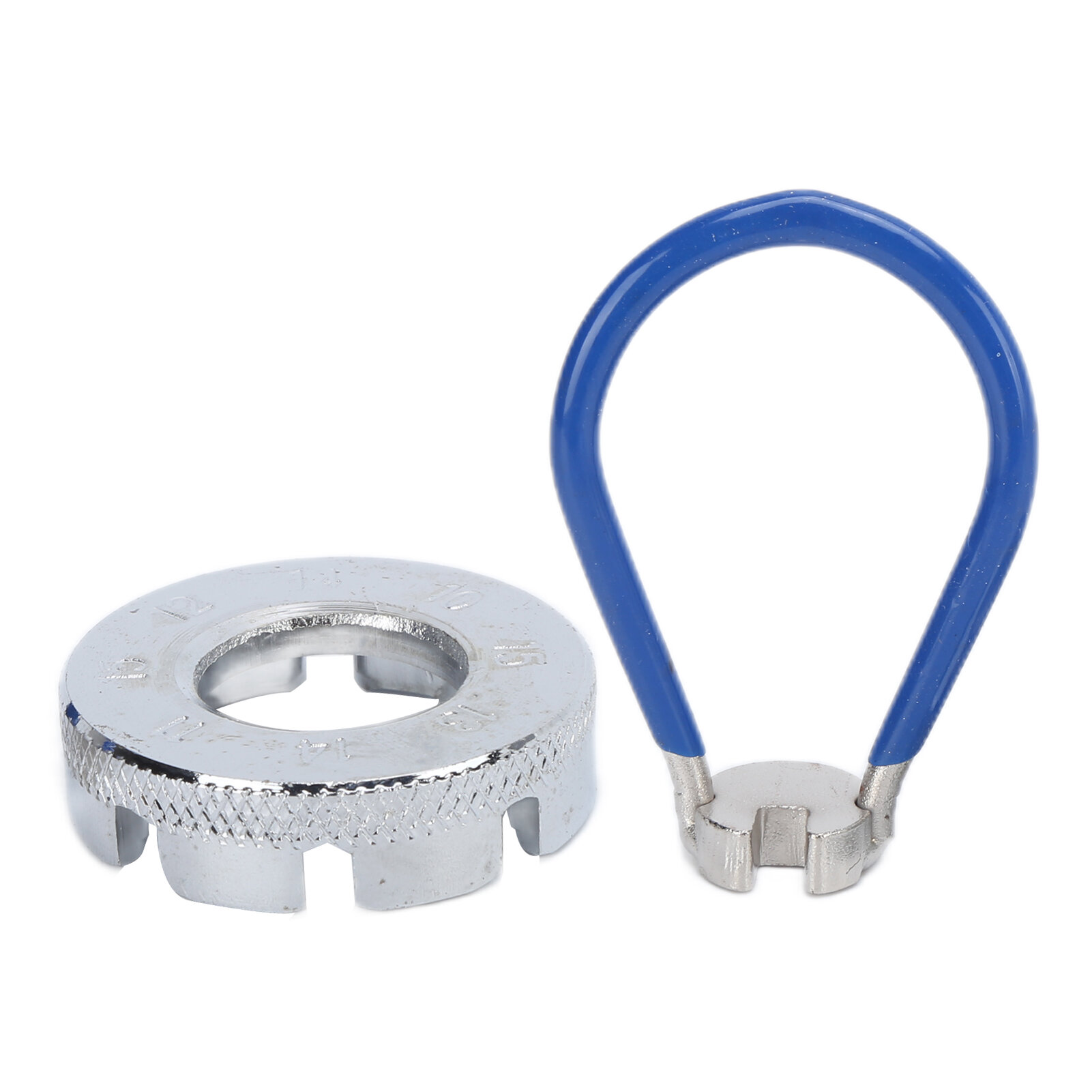 Ключ для спиц, 8 отверстий, стальной, карманный, для велосипеда, с круглым ключом для регулировки натяжения велосипедных спиц.