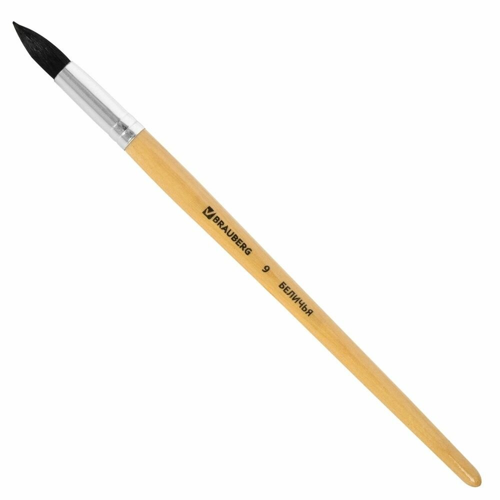 Кисть беличья Brauberg круглая, №9 (200186)