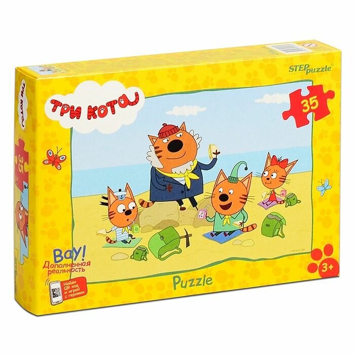 Пазлы детские Step Puzzle 35 элементов "Три кота new 3" АО "СТС" 3+ (91458)