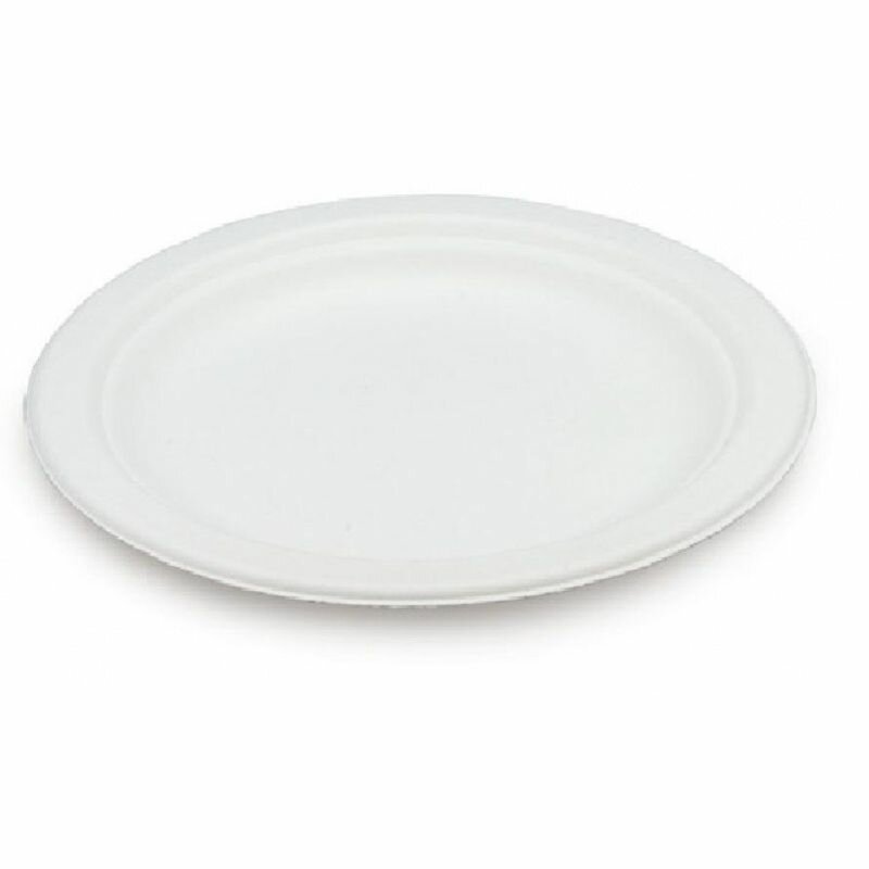 Одноразовые тарелки КНР Биоразлагаемые, диаметр 230 мм, 50 шт (137880)