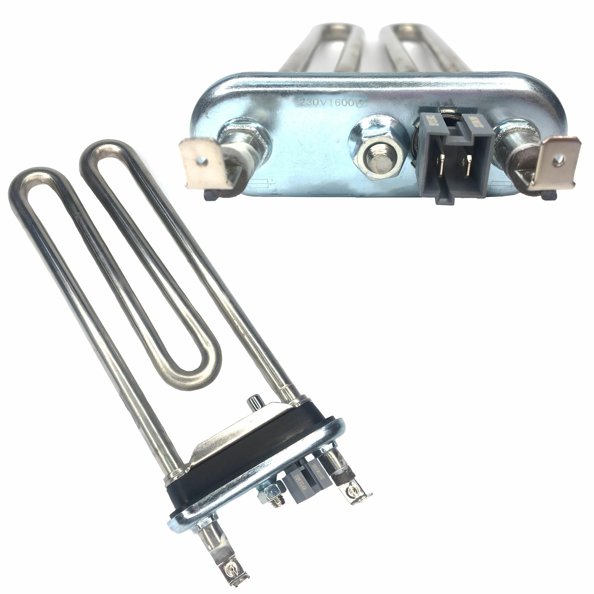 ТЭН (нагревательный элемент) 1600W Kawai для стиральной машины LG, прямой L175 мм, с датчиком 4,8 мм AEG33121513 AEG33121513*, AEG73309902, HTR176KW, HTR008LG, 3406050