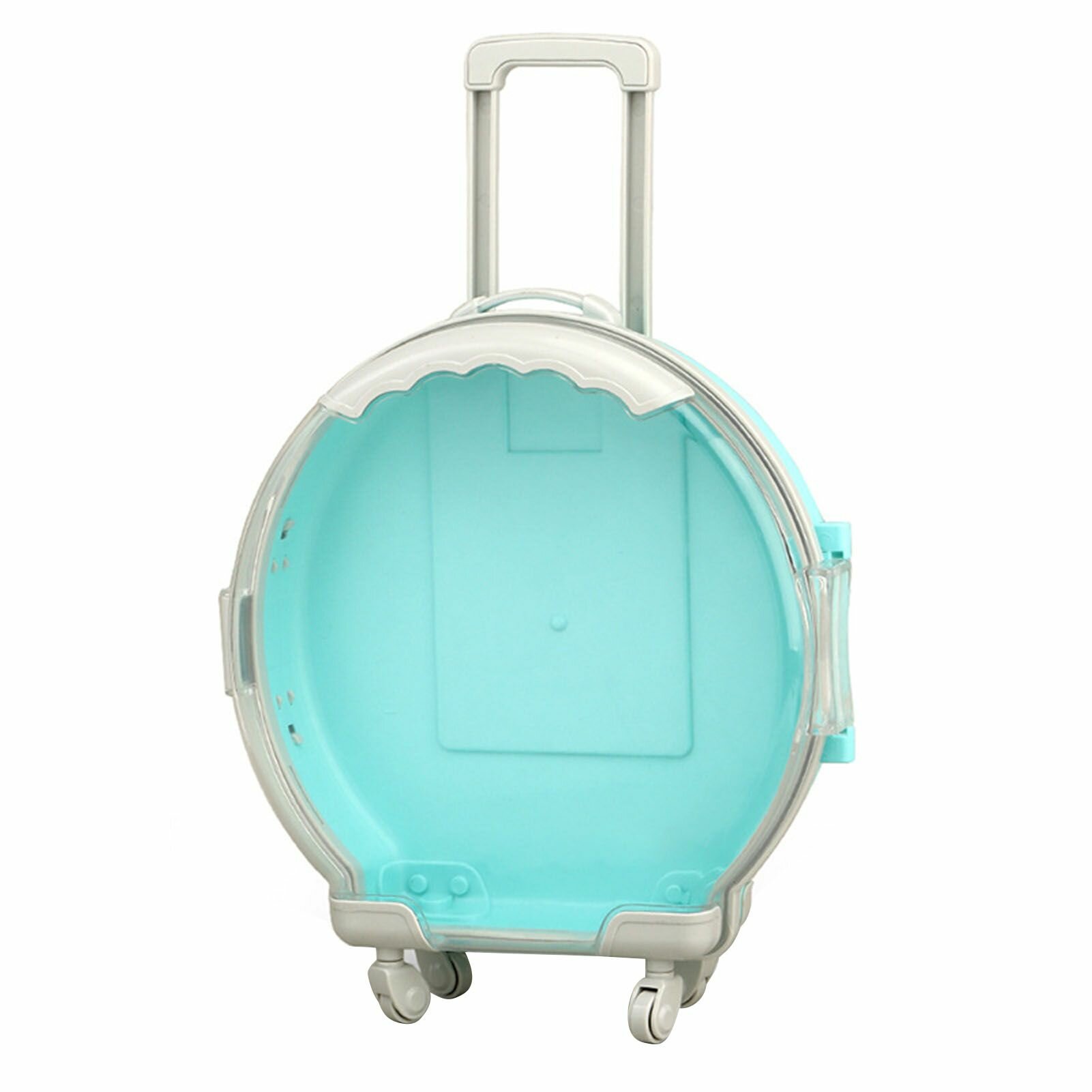 Детский органайзер для игрушек, многофункциональный мини-чемоданчик, круглый, в форме чемодана, ящик для хранения косметики с колесами для путешествий домой, синий