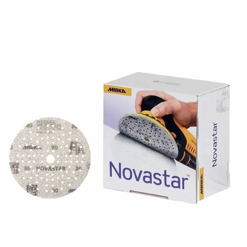 MIRKA Шлифовальный материал на пленочной основе NOVASTAR 150мм 121 отверстий P400 (10 шт.)