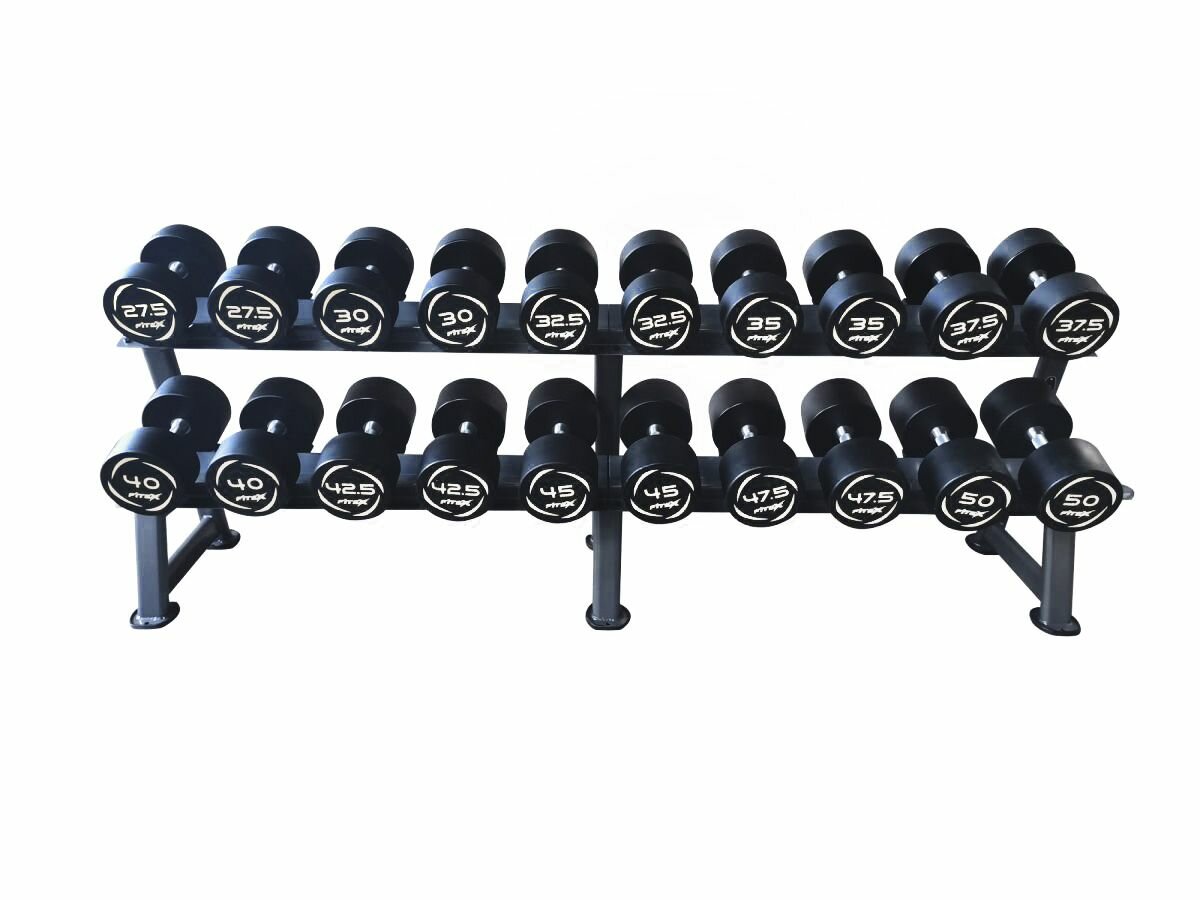 Комплект PVC гантелей 27,5-50кг (10пар) со стойкой