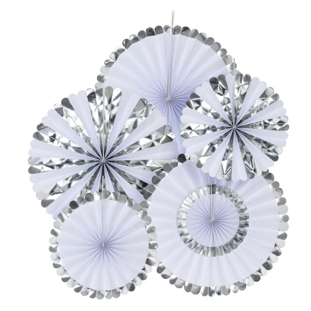 Набор украшений из бумаги Серебряный Банкет 28-38 см, 5 шт, Koopman, 491020500