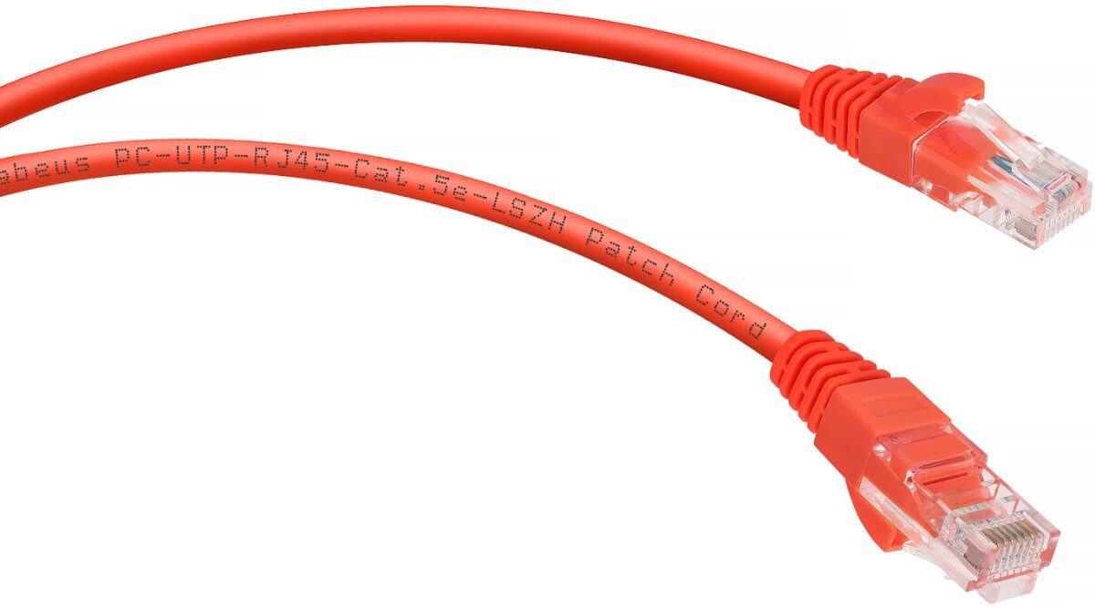 Патч-корд Cabeus 5м (PC-UTP-RJ45-Cat.5e-5m-RD-LSZH)