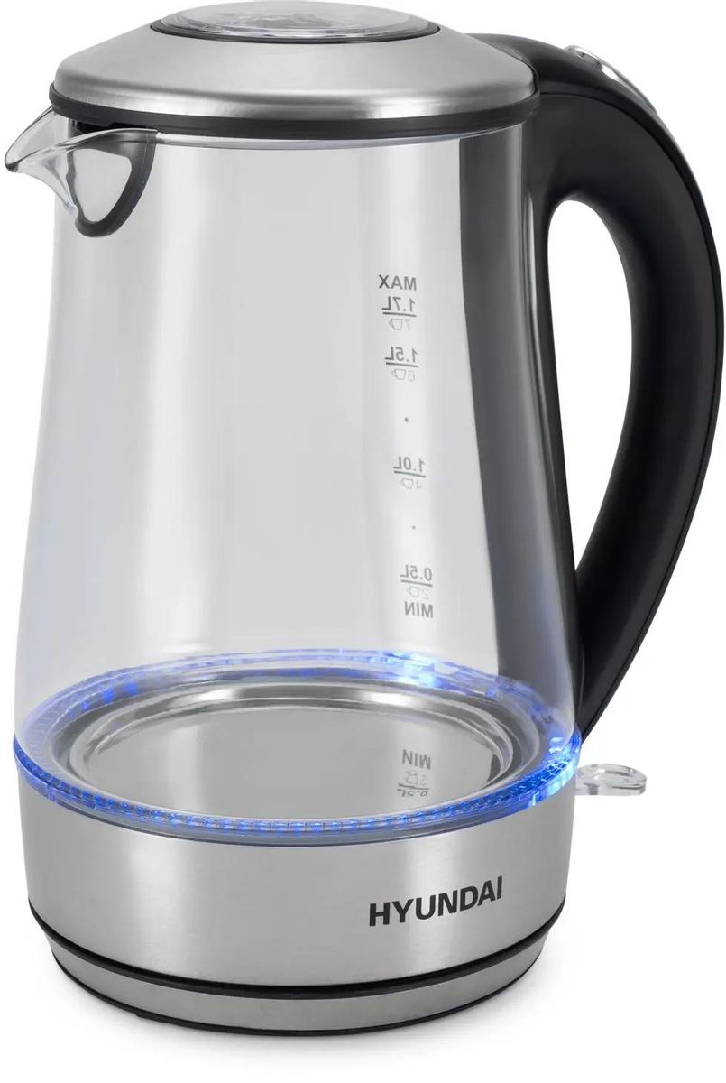 Чайник электрический Hyundai HYK-G8406 прозрачный/черный