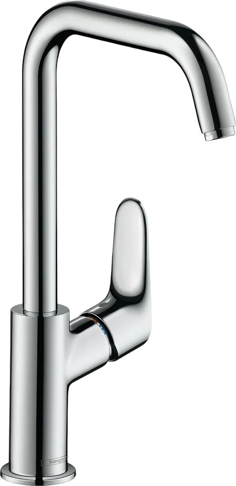 Смеситель для раковины Hansgrohe Focus 31609000 хром, глянцевый, кран для ванной в раковину, из латуни, рычажный, с поворотным изливом, с керамическим картриджем, с донным клапаном