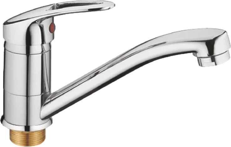 Смеситель для кухни Cron CN39 CN4539-2 с поворотным изливом, хром, глянцевый, однорычажный, с керамическим картриджем