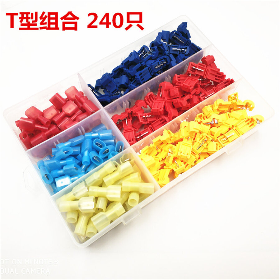 Комбо-комплект соединительных клемм для проводов с быстросъемными изолированными наконечниками T-Tap 240X 22-10 Awg