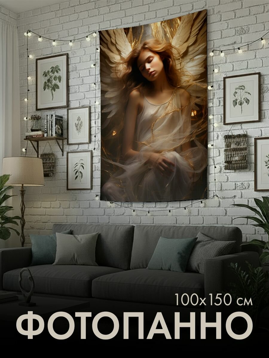 Панно тканевое PrintyFull / 100x150 см / фотография, ангел