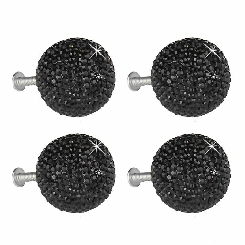 4 шт. Модные ручки для шкафа со стразами, простая мебельная фурнитура, легкий монтаж, Черный