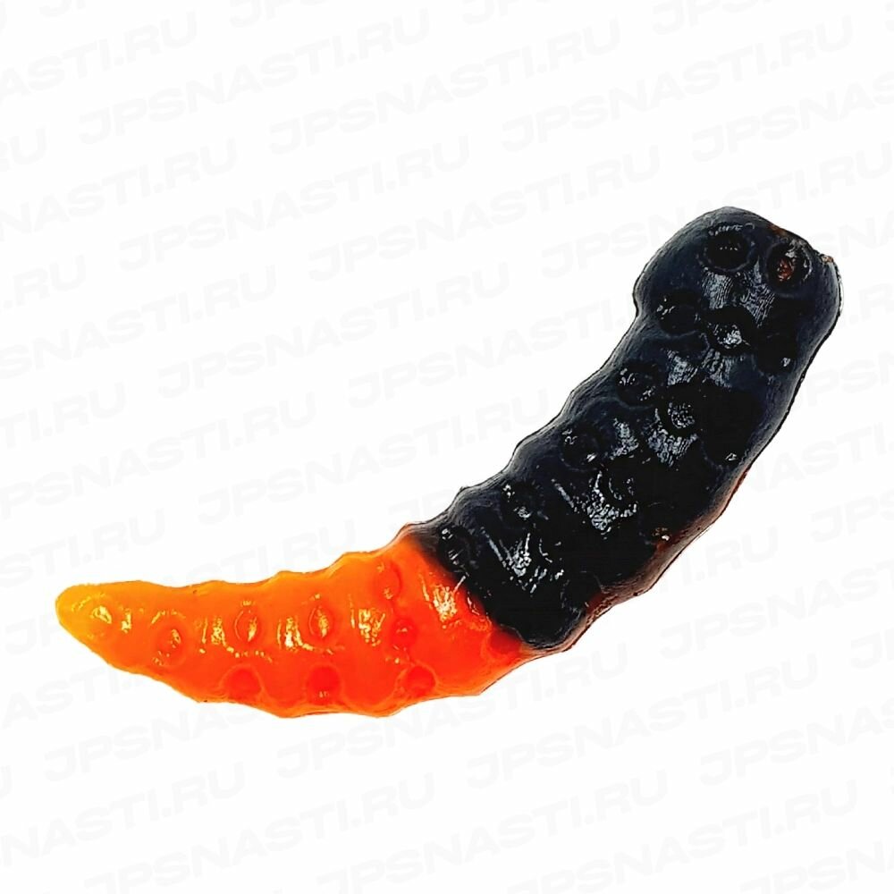 Силиконовые приманки для ловли форели Eleven Lures Leench 1.5, Black Orange, сыр / Уловистые форелевые приманки