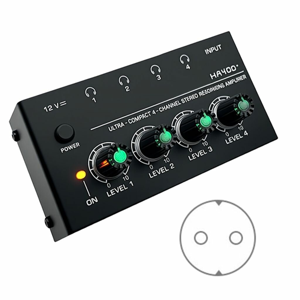 4-канальный усилитель звука для наушников, вилка европейского стандарта