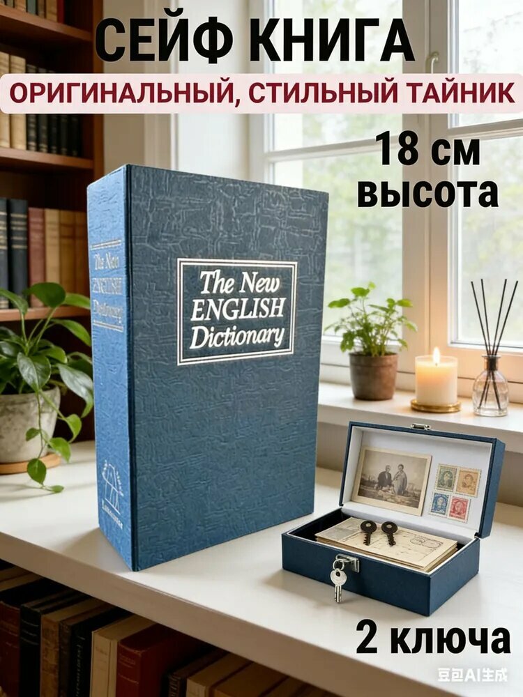 Шкатулка-книга Универсальная "Английский словарь синий", 1 шт