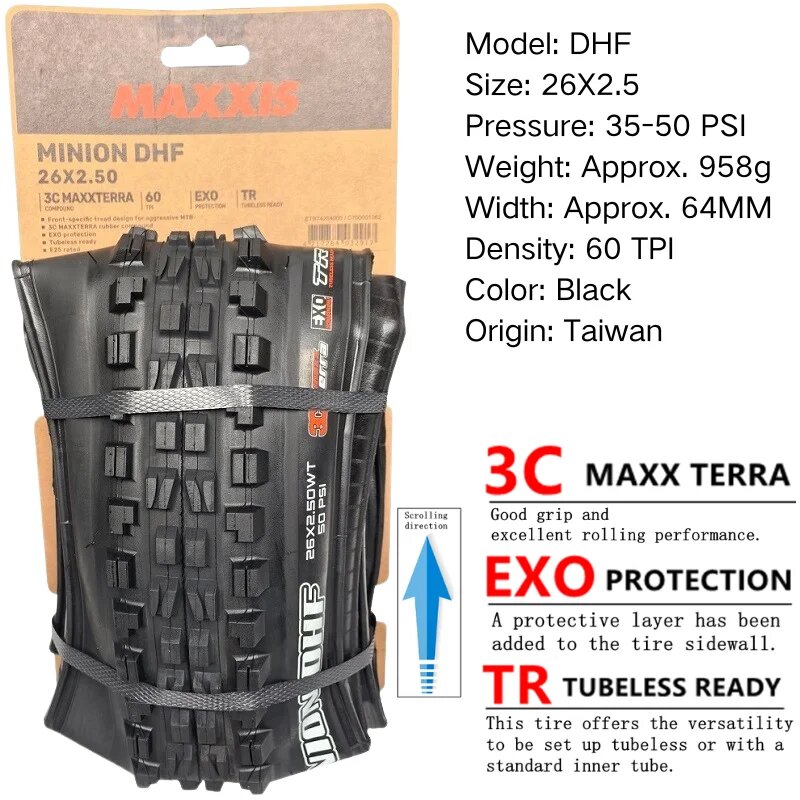 Maxxis Minion DHF 26x2.5 3C MaxxTerra EXO TR
