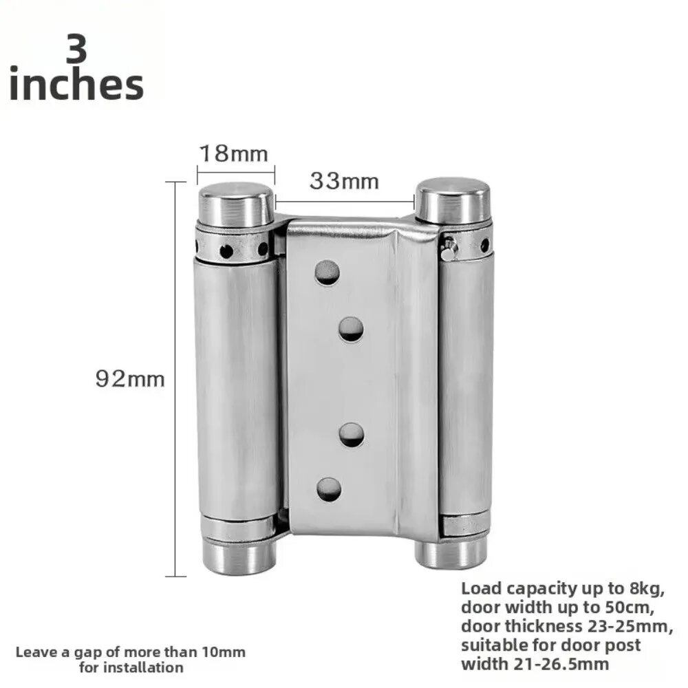 Двойная открытая пружинная петля двусторонняя свободная дверная петля из нержавеющей стали