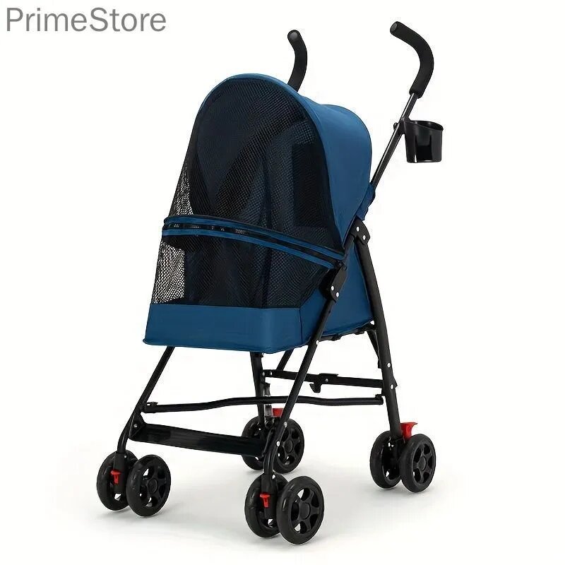 Коляска прогулочная для собак и кошек, для мелких и средних пород (до 10 кг), складной