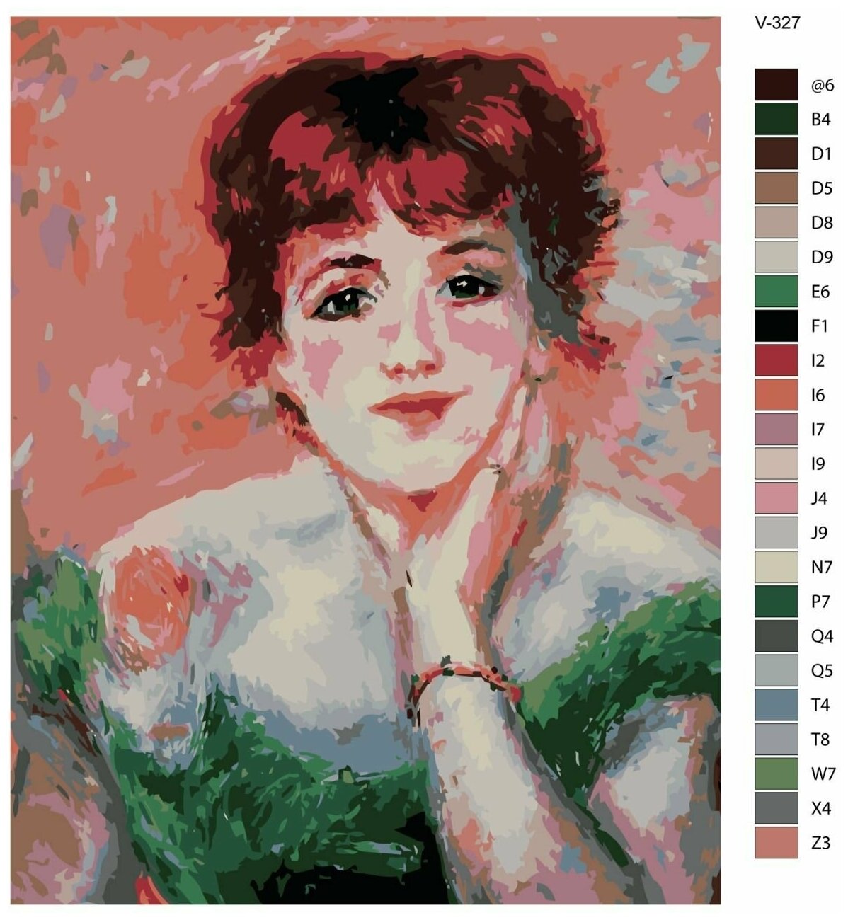 Картина по номерам V-327 "Пьер Огюст Ренуар. Жанна Самари", 40x50 см